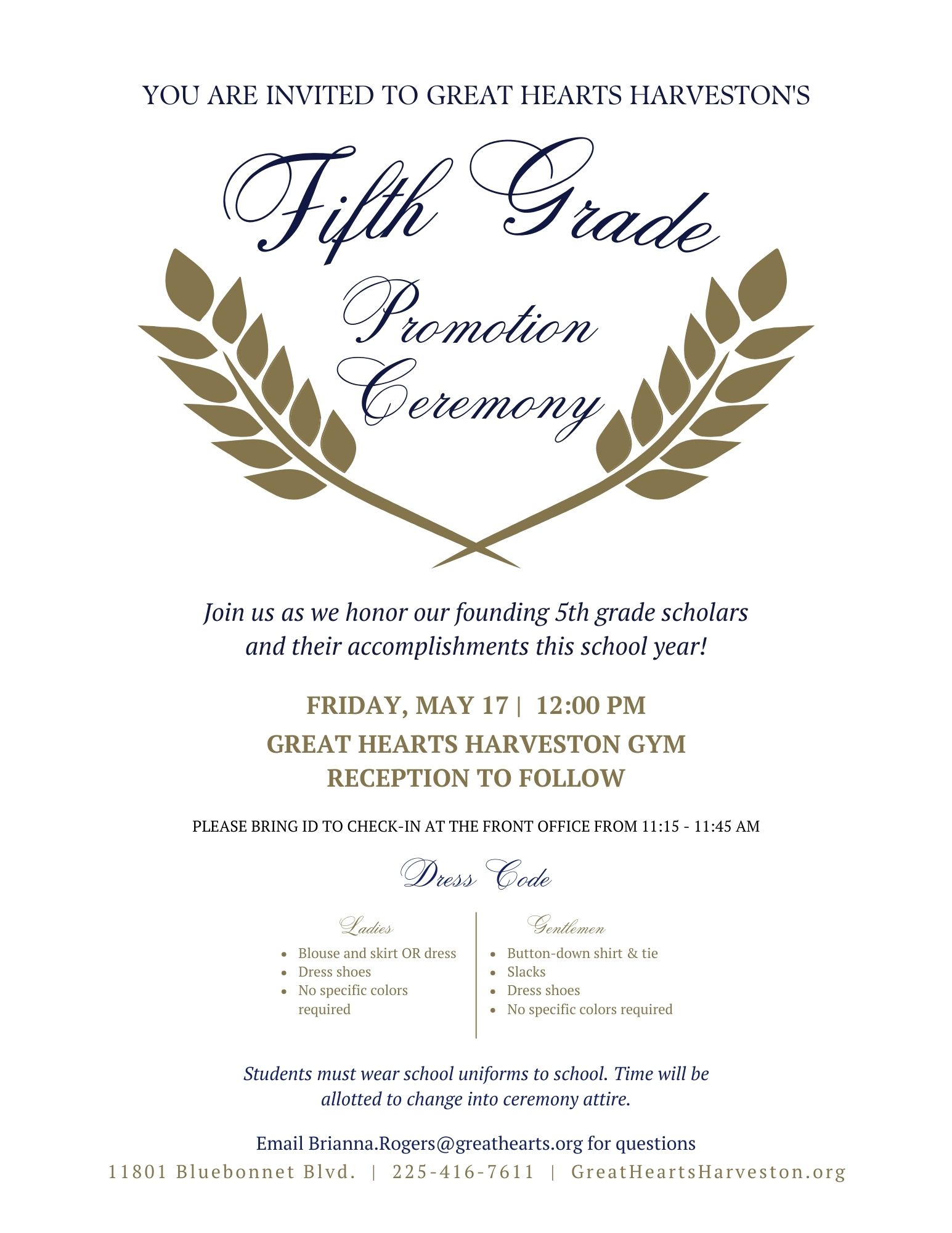 5th Grade Promotion Ceremony - Harveston - Great Hearts