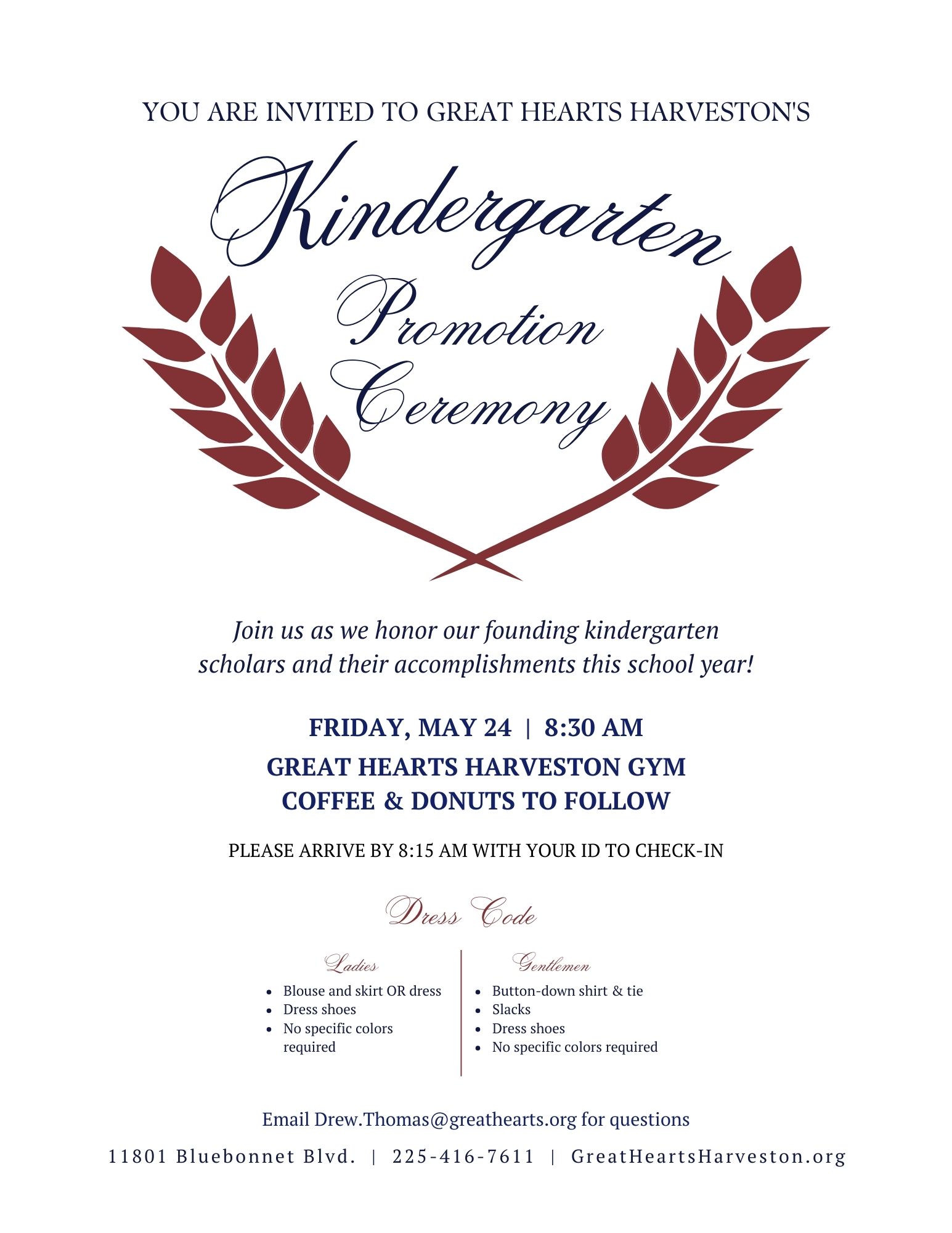 Kindergarten Promotion Ceremony - Harveston - Great Hearts